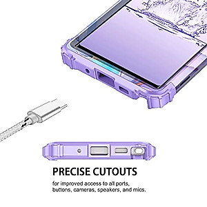 Hekodonk Galaxy Note 10 Plus Case - Heavy Duty Shockproof Protection, Hard Plastic & Silicone Rubber Hybrid, Purple Marble