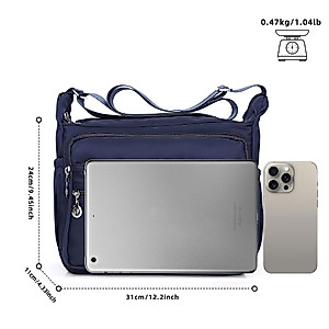 Beejirm Large Size Nylon Purses for Women Compartments Purses with Lots of Pockets Multi Pocket Casual Crossbody Bag