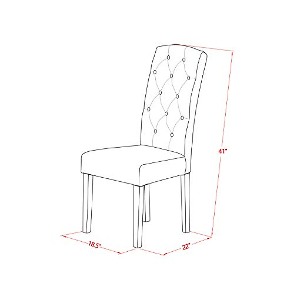 East West Furniture ANCE5-LWH-15 5Pc Dining Set Includes a Small Round Dinette Table and Four Parson Chairs with Baby Blue Fabric, Linen White Finish