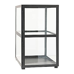 Creative Co-Op Metal & Glass Display 1 Shelf, Black Cabinet