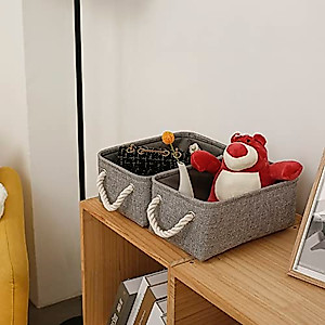 Storage Basket for Shelves Closets Pet toy Baby Toy, Collapsible Fabric Storage Bin for Laundry, Nursery(2pcs/Small 11.8Lx7.8Wx5.9H, Grey)