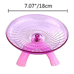 3 in 1 Hamster Water Bottle + Flying Saucer Exercise Wheel for Dwarf Hamster Mouse Rat Hedgehog (Pink)