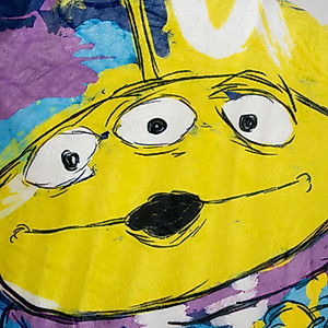 Kids Sherpa Flannel Throw Blanket 50" x 60 inches, Super Soft Cozy Plush Blanket for Indoor and Outdoor Use (Aliens, Throw(50'' × 60''))