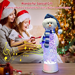 Christmas Snow Globe Lantern Indoor Decor, Cardinal Snowman Christmas Tree with Music,6H Timer,USB Lined/Battery Operated Lighted Lantern for Christmas Festival Decoration Gifts