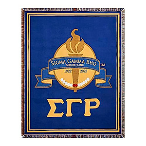 Bad Bananas BBGreek Sigma Gamma Rho Sorority Paraphernalia - Official SGRho Centennial Vendor - Woven Tapestry Throw Blanket - 51 x 63 Inches