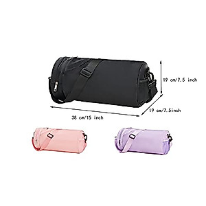 Sports Bags for Women and Men,Travel Bag for Sports, Travel Bag and Handbags,Gym,Fitness bag，Duffle Bag for Weekend Trips，Swim Bags with Wet Clothes Compartments. (black)