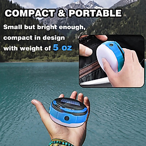 JIATELIN LED Rechargeable Camping Latern -Blue Solar Power Tent Light with 7 Light Modes, Power Bank, USB Charger Outdoor, Hiking, Home and Powered Emergency Failure Hurricane Hanging