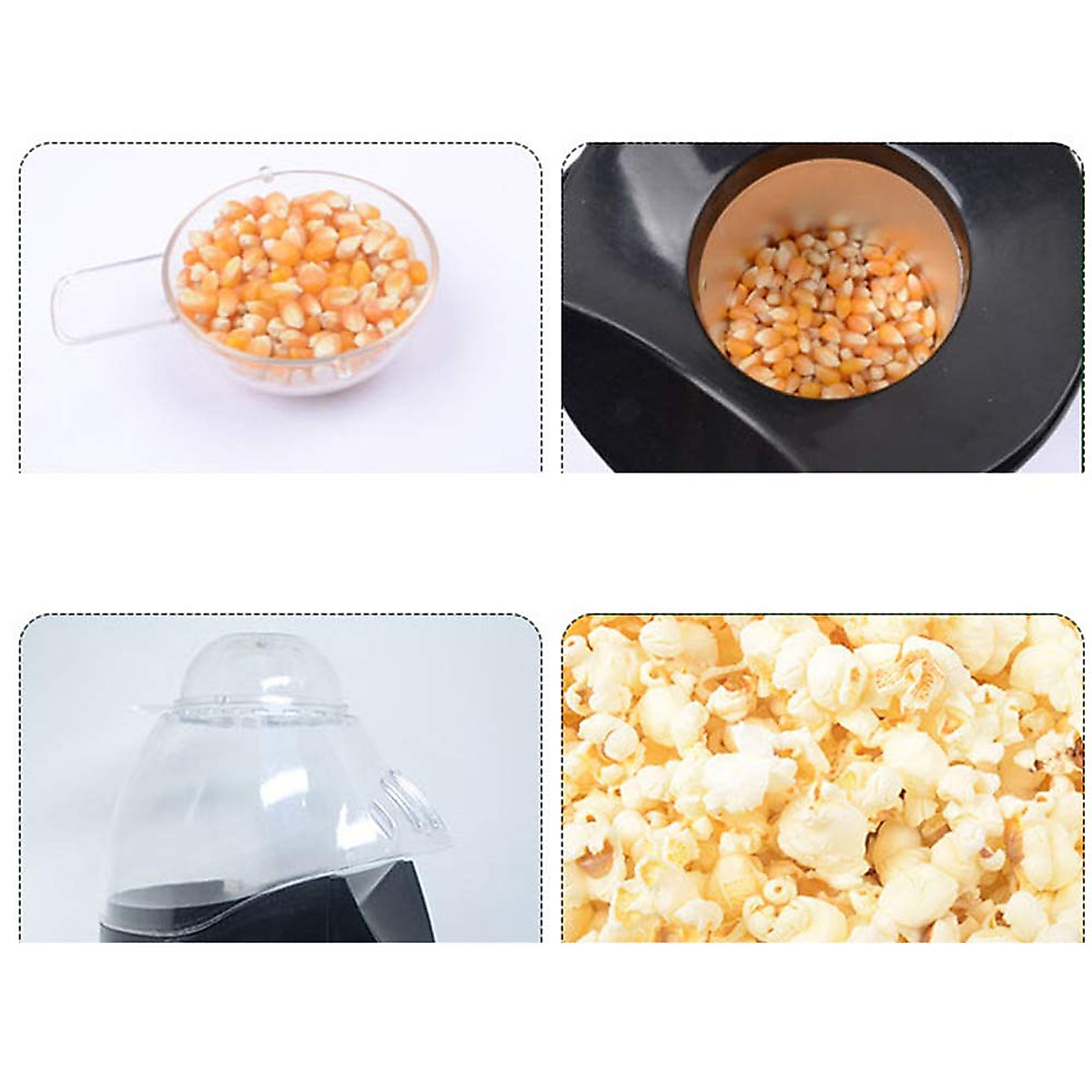 HEITIGN Popcorn Maker Machine, HEITIGN7ef1kom3i0 Popcorn Poppers, 1200W Air Popper, Non-Stick, 6-8 Cups, Easy to Use & Clean, Great Gift for Festival & Party, Kitchen Dormitory Camping