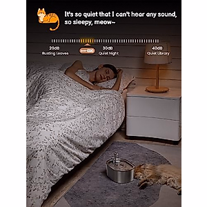 SOOFPET Cat Water Fountain Stainless Steel, 3,2L/108oz Pet Water Fountain, Automatic Cat Fountain with Quiet Pump, Dishwasher Safe Design, Suitable for Multiple Pets