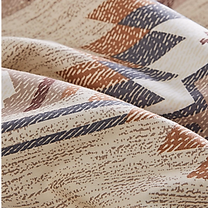 YuHeGuoJi Boho Aztec Duvet Cover King 100% Cotton Vintage Bohemian Duvet Cover 3 Pcs Set 1 Southwestern Triangle Patterned Duvet Cover with Zipper Ties 2 Pillowcases Tribal Geometric Bedding Set