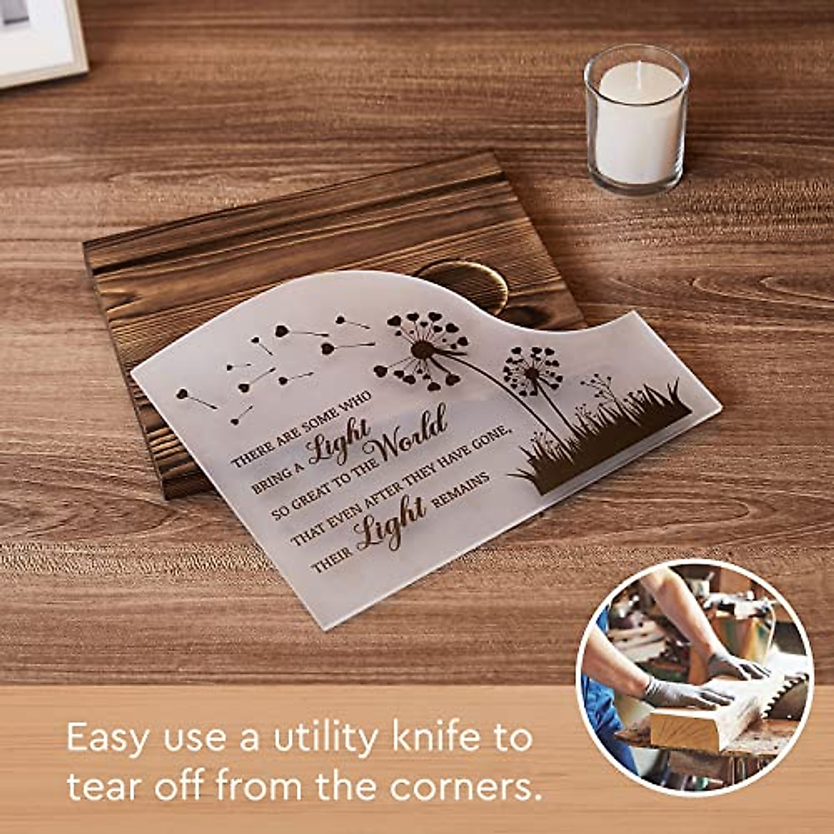 AW BRIDAL Bereavement Gifts Memorial Candle Acrylic & Wooden Wedding Memorial Table Sign, Memorial Sympathy Gifts for Loss of Loved One/Mom/Father