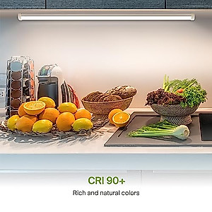 ASD LED Under Cabinet Lighting, 48 inch 24W 1758 LM, Dimmable Hardwired Under Cabinet Lights for Kitchen, 3000K Soft/4000K Cool/5000K Daylight, Under Counter Light Fixtures, ETL Energy Star White