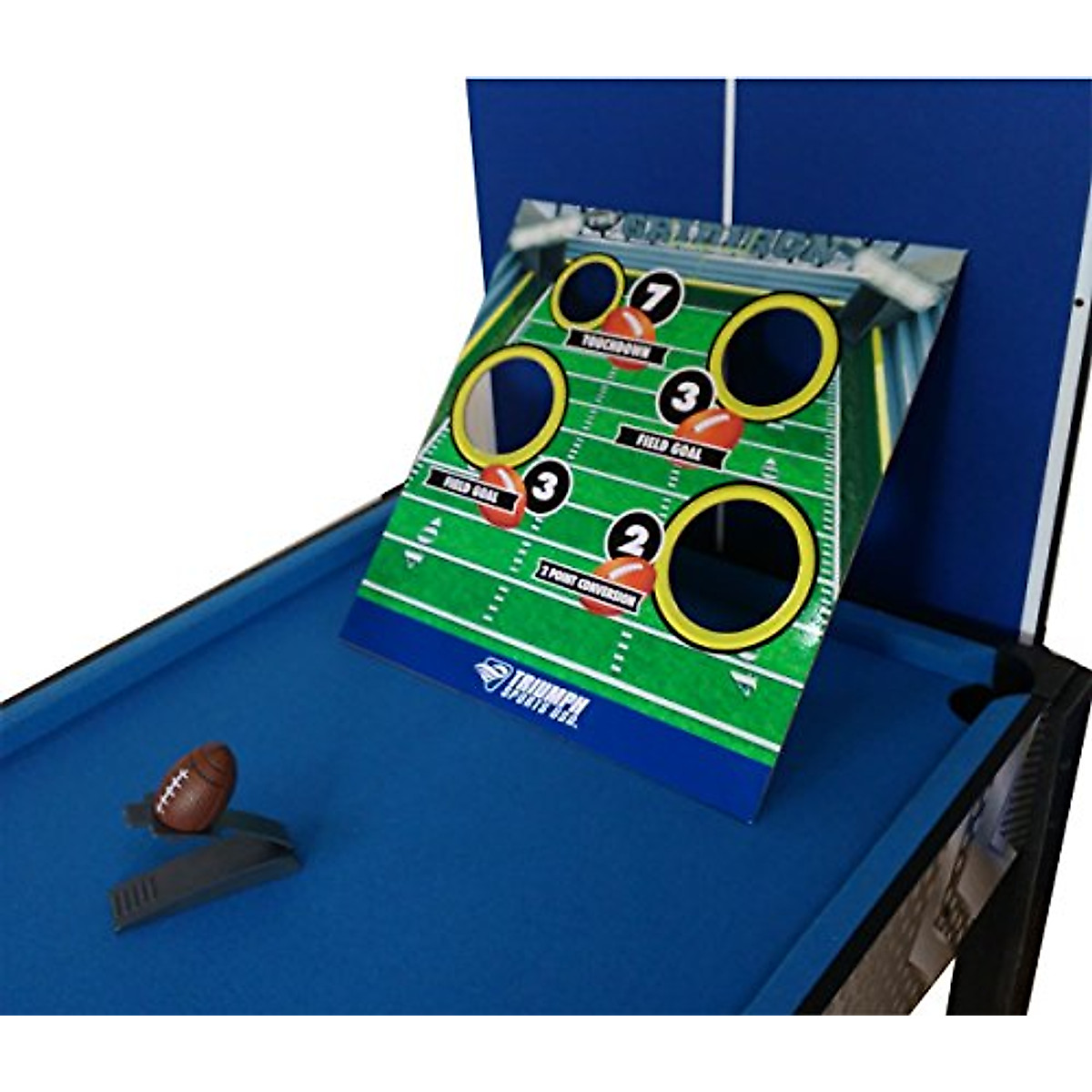 Triumph 13-in-1 Combo Game Table Includes Basketball, Table Tennis, Billiards, Push Hockey, Launch Football, Baseball, Tic-Tac-Toe, and Skee Bean Bag Toss
