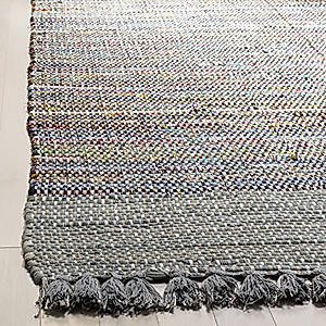 SAFAVIEH Montauk Collection 3' x 5' Grey/Multi MTK972A Handmade Fringe Cotton Area Rug