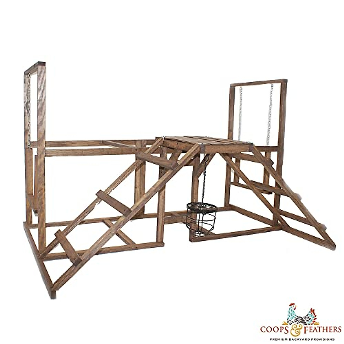 Coops & Feathers Chicken Activity Center-Play, Swing, & Roost-Includes Treat Basket (Large)