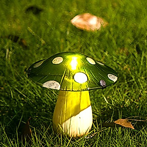 Asense 10 Inch Mushroom Solar Lights Outdoor Garden, 3 Pack Mushroom Solar Yard Decorations for Lawn Patio Courtyard