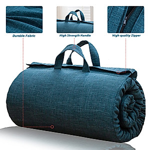 MAXYOYO Roll Up Mattress Sleeping Mat, Floor Futon Mattress for Outdoor Indoor, Upgraded Portable and Foldable Mattress, Bluestone Twin Mattress, 75x36 Inch