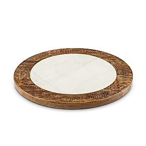 GG Marble Lazy Susan Other Decor, 18InL x 18InW x 1.75InH, Multicolor