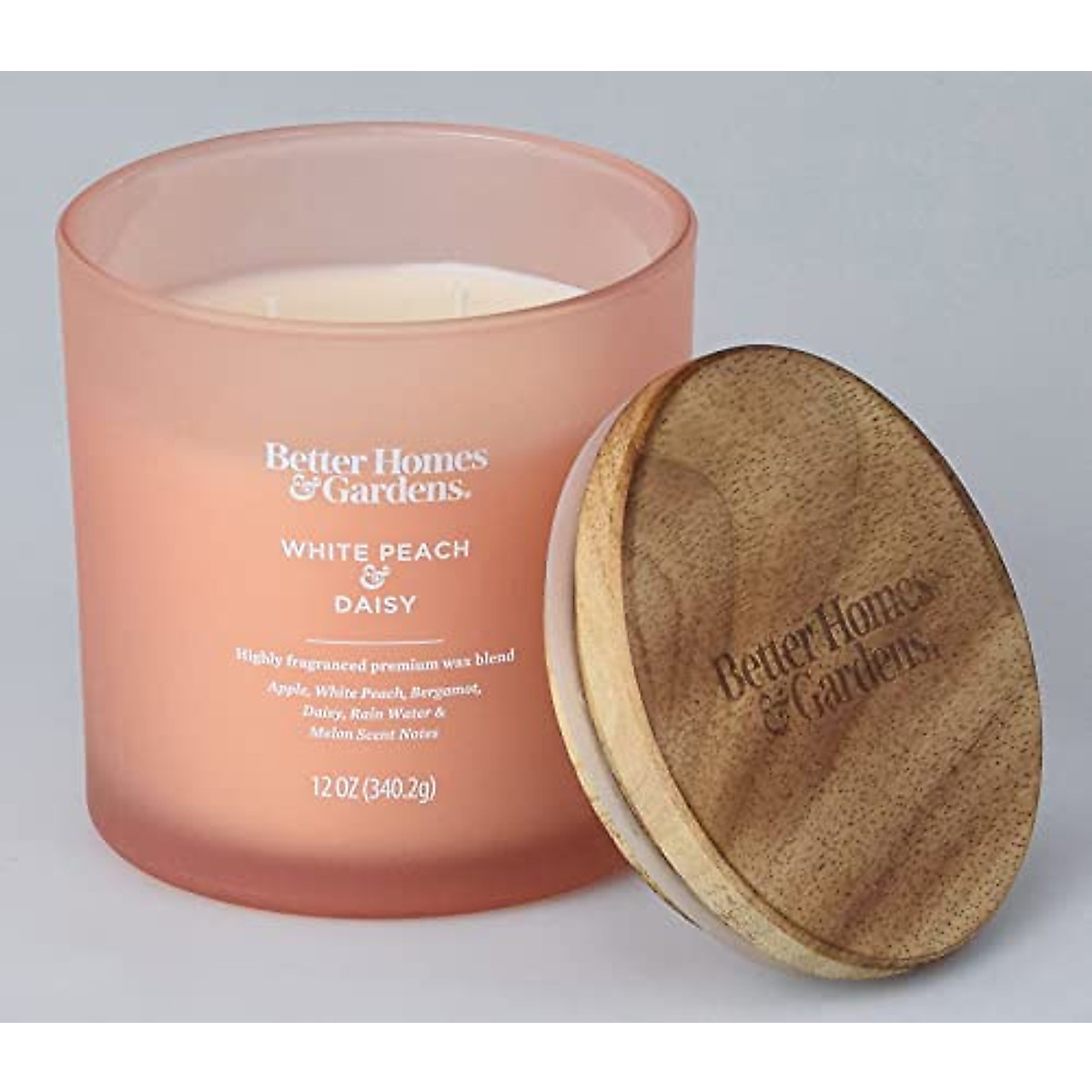 Maclock Better Homes and Gardens 12oz 2-Wick Candle, 2-Pack (White Peach and Daisy)