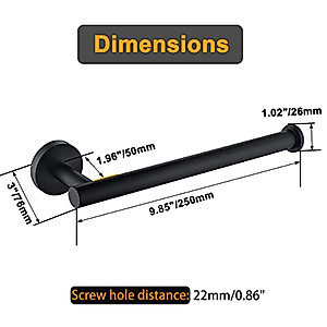 Hand Towel Holder for Bathroom, Matte Black Hand Towel Bar, SUS304 Stainless Steel Hand Towel Hanger, Wall Mounted Small Hand Towel Ring, 9 Inch Round Heavy Duty Towel Rack for Bathroom, Kitchen