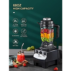 Reemix Counter Blender Smoothie Maker, 1450W Professional High Speed Blenders for Kitchen, 10 Speed Control, 68 oz BPA-Free Tritan Container, 8 Titanium Stainless Steel Blade for Ice/Soup/Nuts