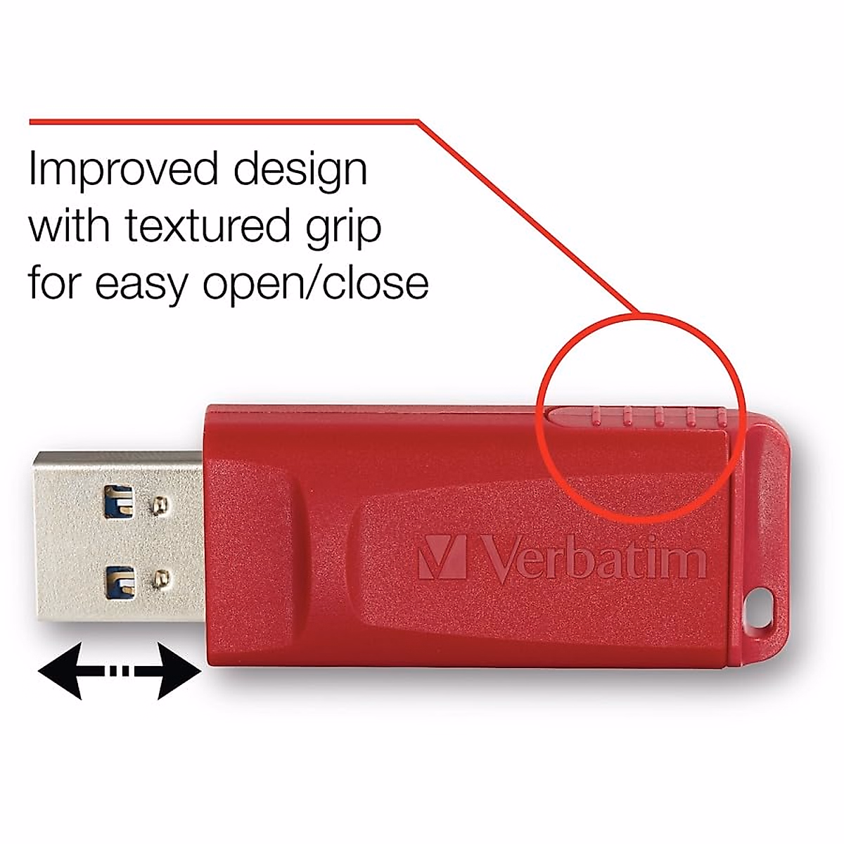 Verbatim 64GB Store 'n' Go USB Flash Drive - PC / Mac Compatible - Red