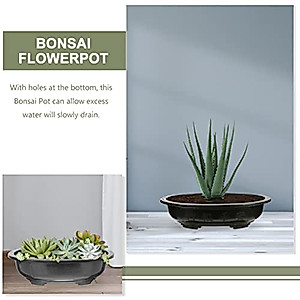 HANABASS Office Decor Bonsai Planter Pot Large 4pcs Bonsai Flowerpot Garden Use Oval Bonsai Pot Plastic Flower Pot Bonsai Container Plastic Bonsai Plants Growing Pots Plant Pots