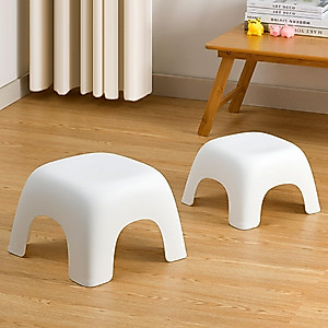 PRETYZOOM Step Stool for Kids, Plastic Skid-Resistant Foot Stool, Single Stool for Toddler Toilet Potty Training