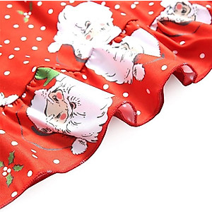 U / N Girls'Christmas Sleepwear Soft Cotton Santa Claus, Red, 5-6 Years