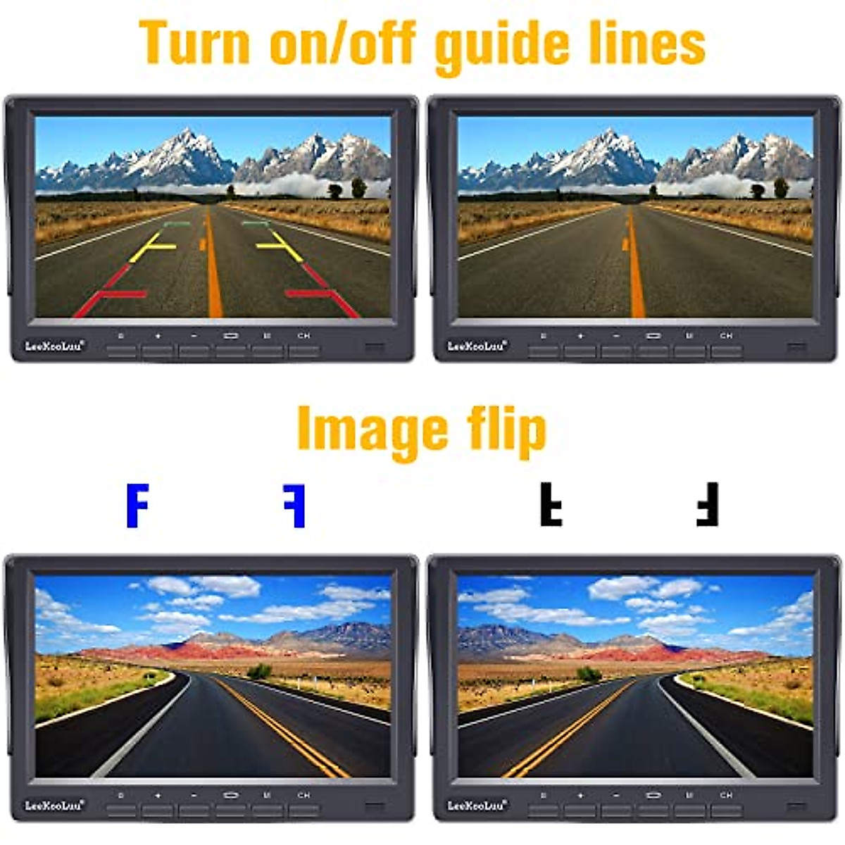 LeeKooLuu RV Backup Camera HD 7 Inch LCD Monitor Wired Hitch Rear View System Adapter for Furrion Pre-Wired RV Trailer Camper Truck Waterproof Reverse Cam Infrared Night Vision G2