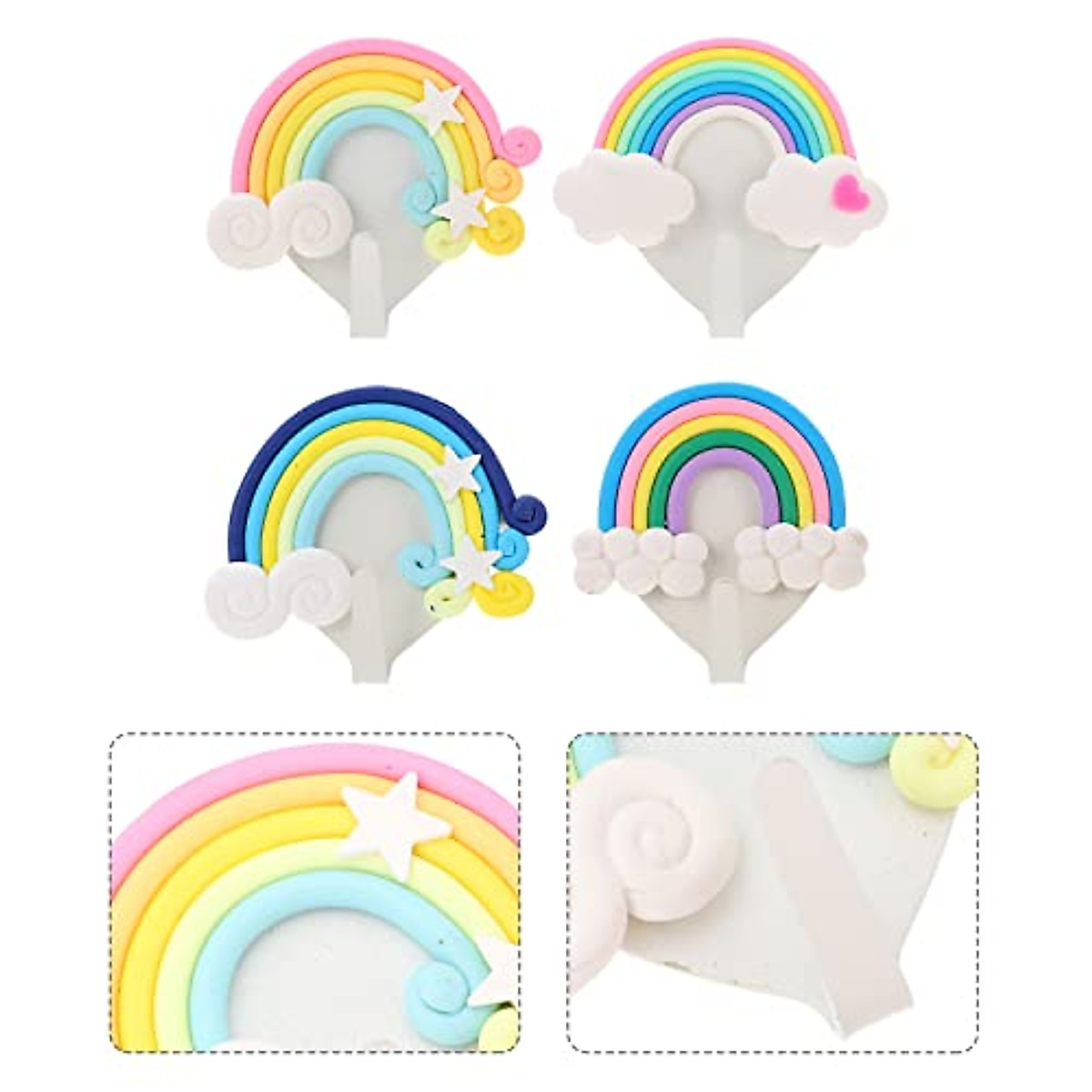Yardwe Towel Hanger 4Pcs Cute Rainbow Wall Hook Wall- Mounted Clothes Hanging Hooks Drill Free Towel Hooks for Keys Hats Bags Coats Heart Wall Hanger
