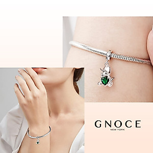 GNOCE Triceratops Embraces Heart Gemstone Pendant Dangle Charm 925 Sterling Silver Charms Fits Bracelets/Necklace Birthday Gift For Women Wife (Triceratops)