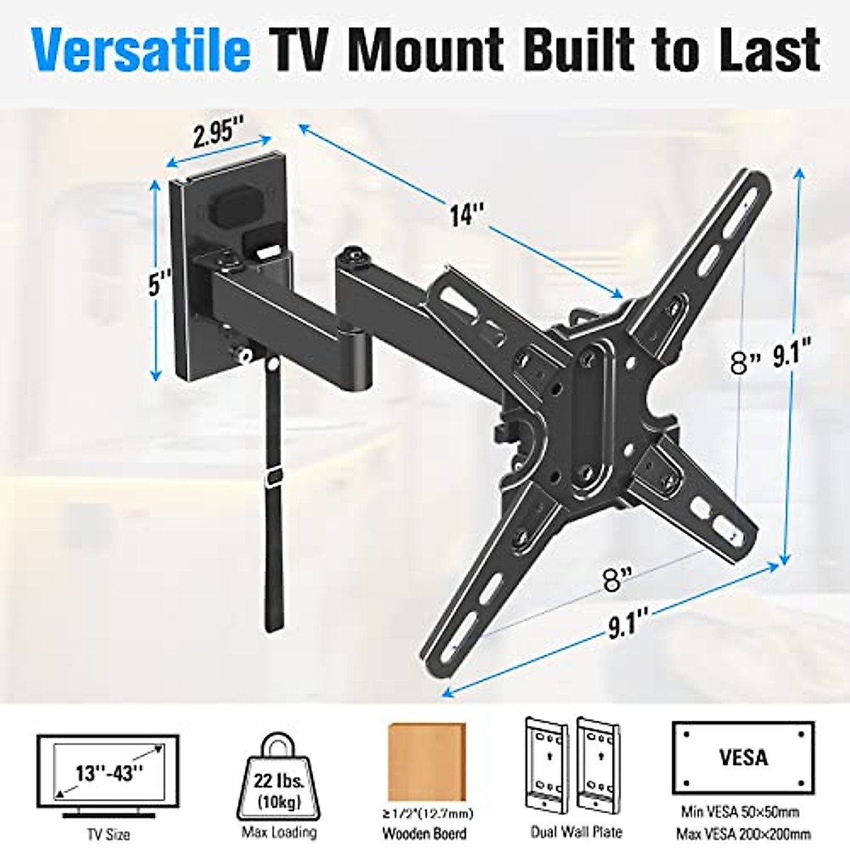 Mounting Dream UL Listed Lockable RV TV Mount for Most 13-43 inch TV ...