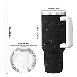 HULIBIN Black Shimmering Print Double Deck Stainless Steel Travel Coffee Cup With Lid 40 Oz Ice Bully Cup