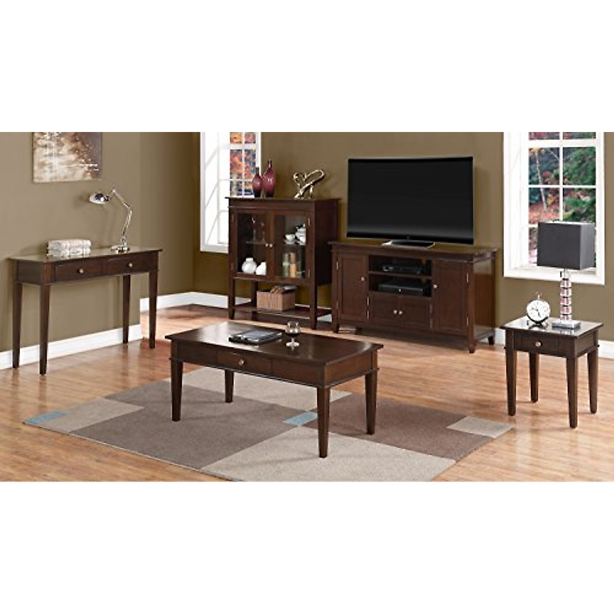 SIMPLIHOME Carlton SOLID WOOD Transitional Modern 42 inch Wide Home Office Desk, Writing Table, Workstation, Study Table Furniture in Dark Tobacco Brown with 1 Drawer