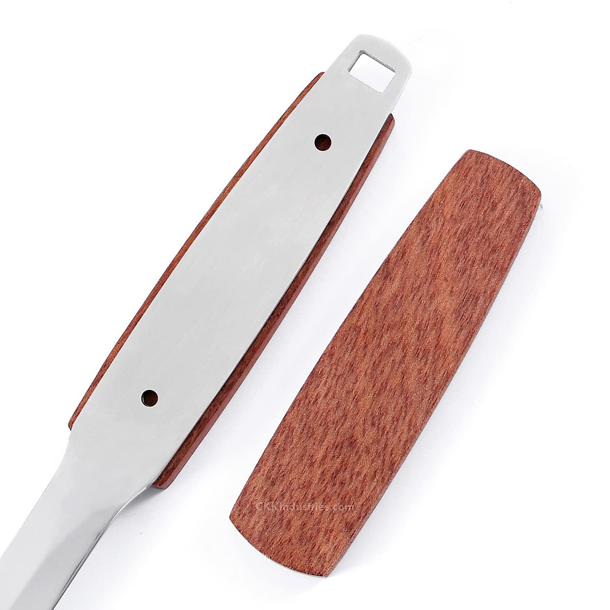 EZSMITH Letterman Knife Kit - DIY Fixed Blade Knife - (Blade Blank & Pinstock w/Pre-machined Bloodwood Handle Blanks) - (USA Design) - (Gift Boxed) - (by KnifeKits)
