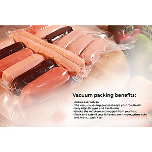 Chamber Machine Pouches, Pre-Cut Chamber Vacuum Sealer Bags, Heavy Duty Seal Pouch, BPA-Free Chamber Sealer, 8x9", Pack of 250 Vacuum Chamber Pouches, COLOR: CLEAR