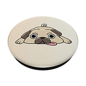 Cartoon Graphic Cute Lovely Funny Dog Pug Laying Gift PopSockets PopGrip: Swappable Grip for Phones & Tablets