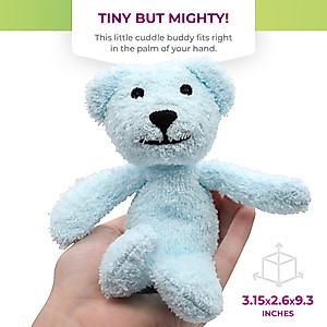 Thermal-Aid Zoo Animals - Mini Buckley The Blue Bear - Heatable Therapeutic Stuffed Animals for Kids - Hot & Cold Therapy - Ice Pack & Heating Pack - 3.15 x 2.6 x 9.3 in