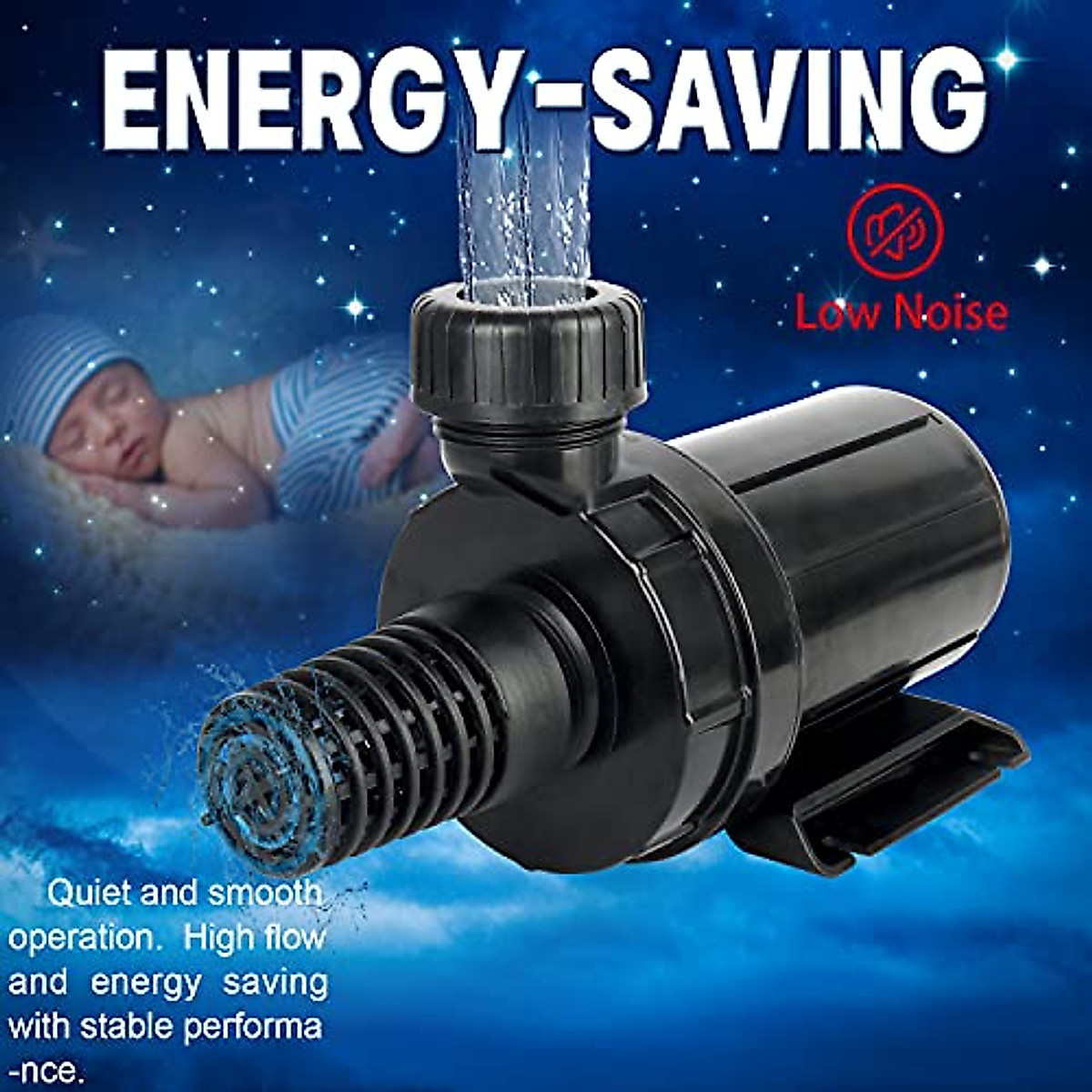 WaterRebirth (PC3000,3000GPH) High Flow Submersible Water Pump-Home/Inline Water Pump-Submersible Pump-Water Transfer Pump-Aquarium Pump