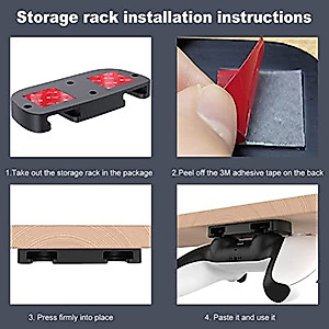 kekafu Game Controller Desk Mount Game Controller Holder Storage Rack Game Under Desk Storage Rack No Drilling Stick Under Desk Stand Hanger for Gaming Controllers