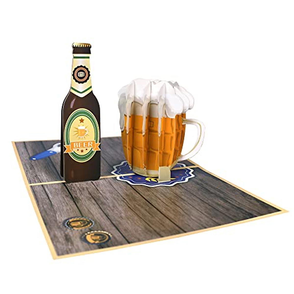 GREETING ART Beer Pop Up Card,8×6-3D Greeting Card, Pop Up Birthday Card for Dad, Brother or Friend,Happy Father's Day Card, Retirement Cards for Men