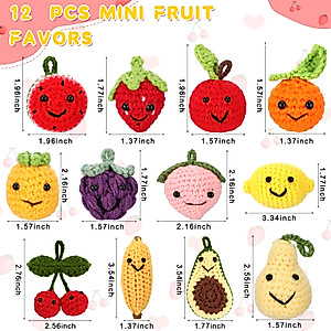 Mindsoft 12 Pcs Inspirational Team Gift Positive Fruit Gift Crochet Keychain Charm Cute Knitted Fruit Smile Face Charm Motivational Appreciation Gift for Christmas Employee Team Gifts