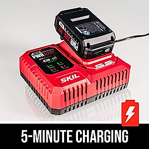 SKIL PWR CORE 20 Brushless 20V Oscillating Tool Kit with 35pcs Sanding Paper, 3 Blades, Sanding Pad, Rigid Scraper, Accessory Case, Includes 2.0Ah Lithium Battery & PWR JUMP Charger - OS5937-10