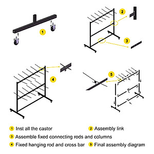 Happybuy Folding Chair and Table Cart 750lbs Capacity Combo Cart for 42 Chairs and 12 Tables Steel Frame Folding Chair Racks for Storage Swivel Wheels Folding Chair Storage with Steel Rope