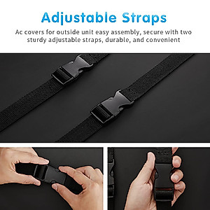 Zomia Window Air Conditioner Covers for Outside Units, Window AC Cover Outdoor Waterproof -21.5"W x 16"D x 15"H Inches Black