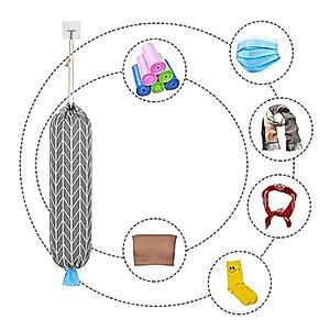 Rydowenna Grocery Bag Holder， Dispenser Hanging Loop Washable Shopping Bag Storage Dispensers for Garbage Bags Organizer Plastic Bag Holder for Grocery Bags