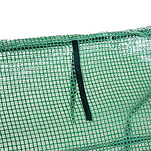 Outsunny 9' x 3' x 3' Portable Mini Greenhouse Outdoor Garden with Large Zipper Doors and Water/UV PE Cover, Green