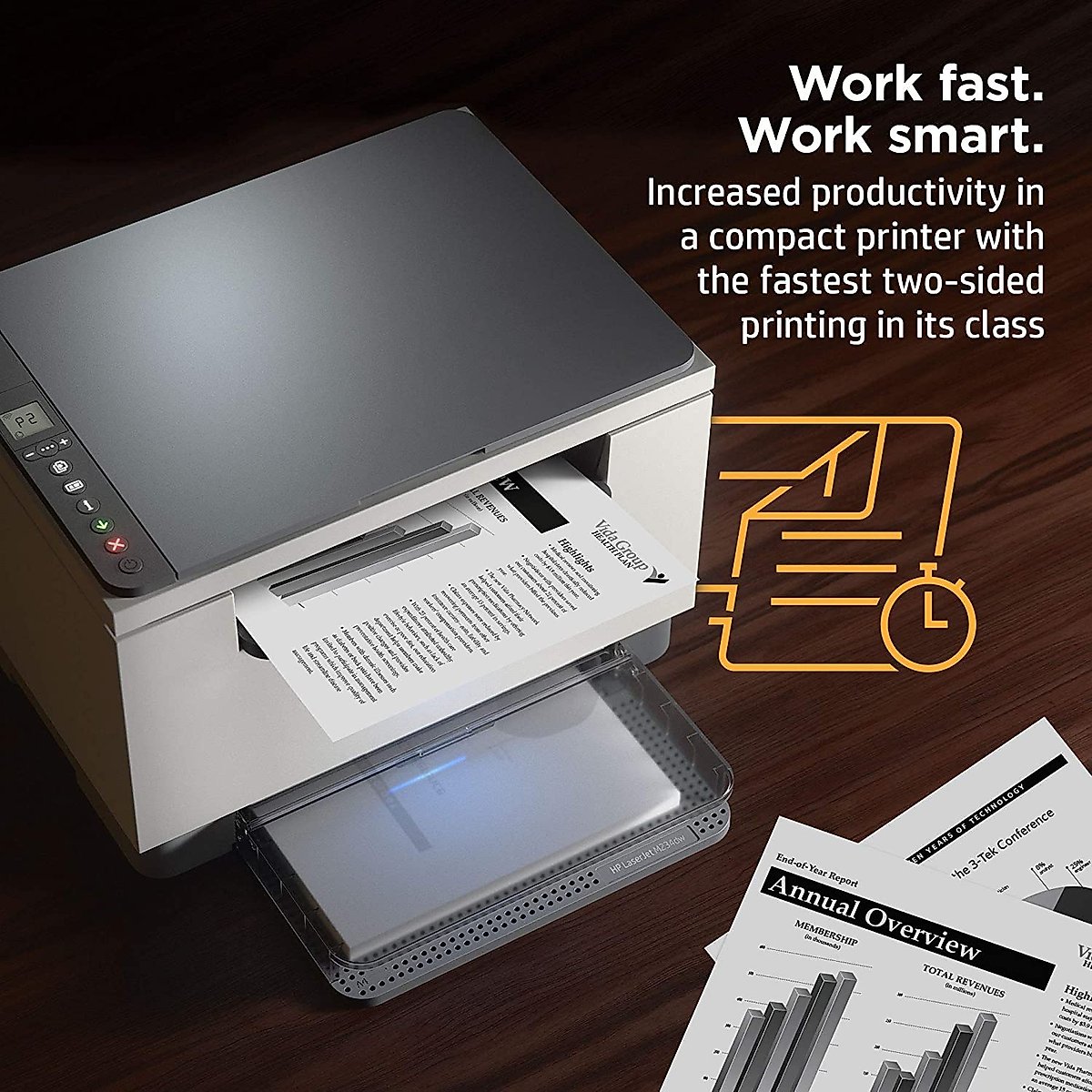 HP Laserjet MFP M234dw Wireless Monochrome All-in-One Laser Printer, Print Scan Copy,600x600 dpi, 30ppm, Auto Duplex Printing, 1.27" LCD Display, Wi-Fi, Ethernet - WULIC Printer Cable
