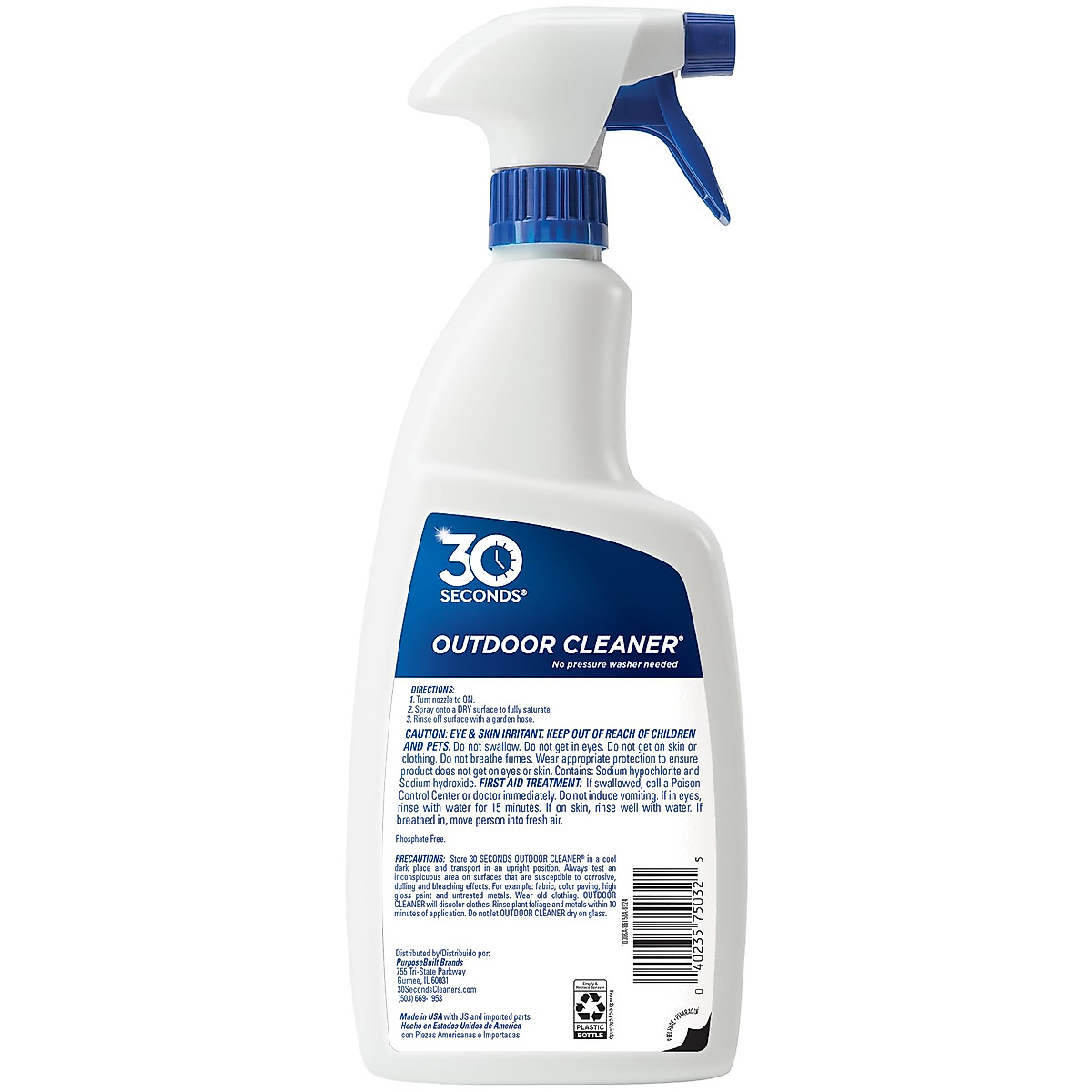 30 SECONDS Outdoor Mold & Mildew Stain Remover Spray | Ready To Use | 32 fl. oz. | 2 Pack